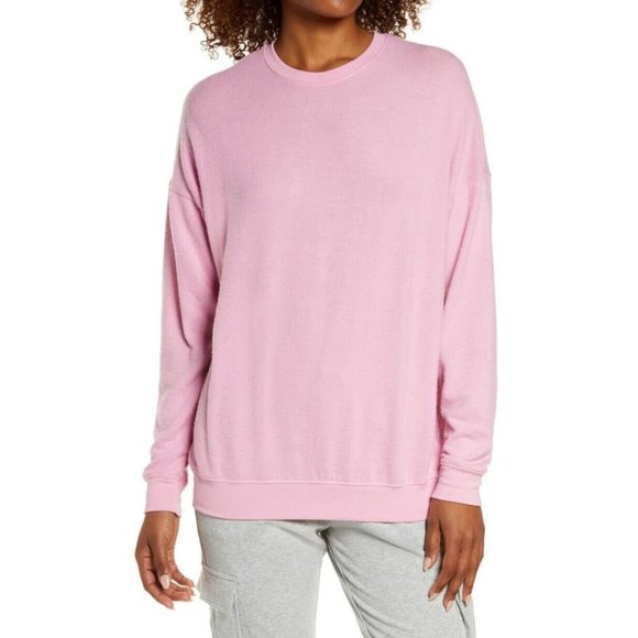 ALO Yoga | Tops | Alo Yoga Soho Parisian Pink Alolux Oversized Pullover ...